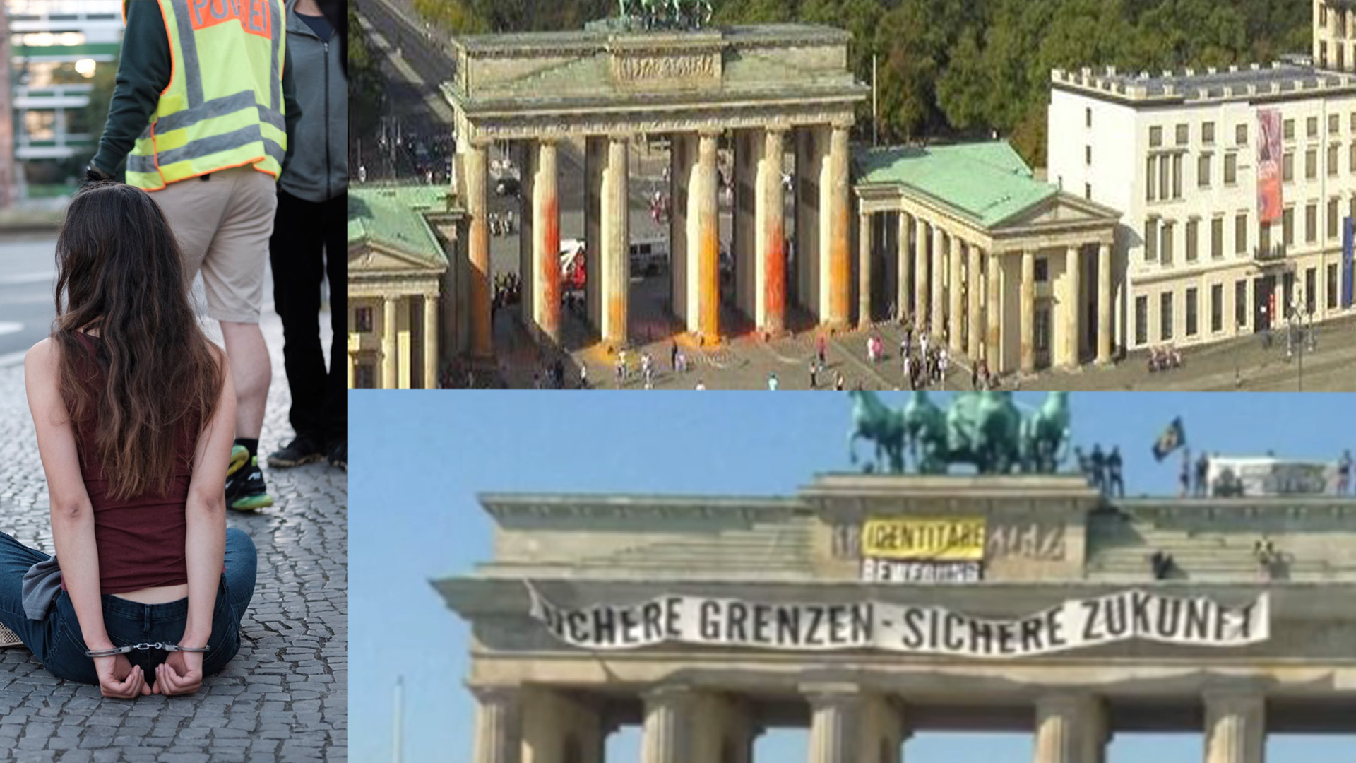 Date am Brandenburger Tor: Letzte Generation und Identitäre Bewegung
